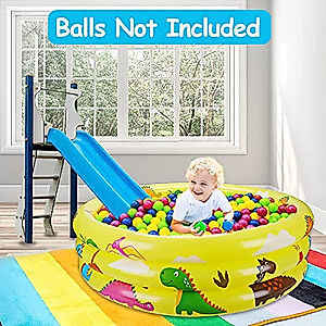 2 Packs Toddler Pools 47" Inflatable Baby Pool Dinosaur Sea Pool for Kids 3 Ring for Outside Kiddie Swimming Pool for Backyard Boys Girl Play Water Summer Toys Indoor Outdoor Age 3 4 5 Years Old
