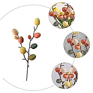 Abaodam 5 Egg Decoration Easter Flower Arrangement Egg Easter Egg Tree Branch DIY Crafts Egg Easter Picks with Pastel Easter Eggs Easter Egg Garland Easter Flowers Indoor Foam Forsythia