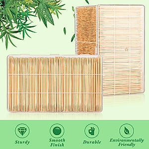 Jerify 12000 Pcs Bamboo Wooden Toothpicks Wood Round Toothpicks with Clear Plastic Storage Box Double Sided Bamboo Toothpicks for Appetizers Food Barbecue Fruit Teeth Cleaning Party