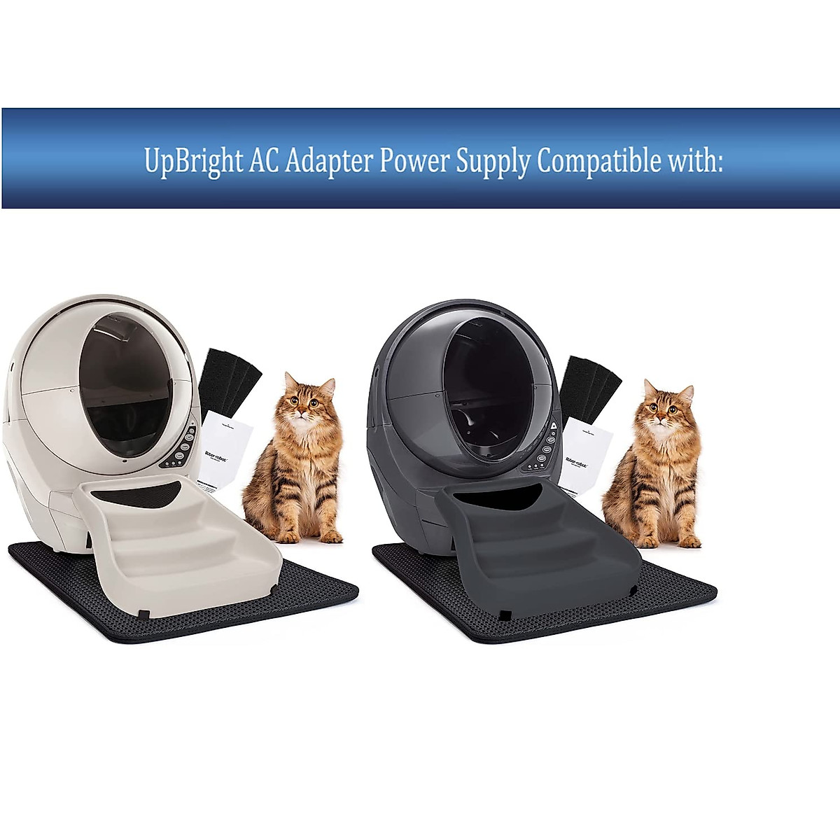 UpBright 15V AC/DC Adapter Compatible with Whisker Litter Robot 3 2 Open Air Connect III LR3 LR3C LR3C-1000 LR3C-COREBD-BE LR3C-COREBD-GR Self Cleaning Cat Litter Box 1.0A Power Supply Cord Charger