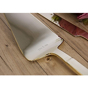 Kate Spade Bridal With Love Gold Personalized Cake Wedding Cake Cutting Set, Custom Engraved Wedding Cake Knife and Server Set, Accessories and Gifts for Bride and Groom