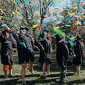 Battife 10Pack Confetti Wands, Colorful Confetti Shoot Poppers, Tissue Paper Confetti Flick Flutter Sticks for Wedding Celebrations, Anniversary, Birthday Parties, Multi-color 7.8 inch