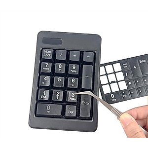 2PCS Matte Vinyl Number Keyboard Stickers, Numerals Keyboard Replacement Sticker with White Font on Black Background for Universal PC, Computer, Laptop, Desktop, Notebook Numeric Pad
