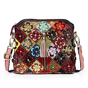Eysee Crossbody Bag Women Multicolor, Leather Handbag Colorful Purses (Multicolour 2)