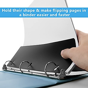 20 PCS Flat Sheet Lifters, Sheet Flatteners, Sheet Lifters Binders, Plastic Sheet Lifters, Protect Binder Page Sheet for 11-Inch x 8-1/2-Inch 3 Ring Binder, D Ring Binders