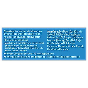 Vicks Children's VapoPatch, Wearable Mess-Free Aroma Patch, Soothing & Comforting Non-Medicated Vicks Vapors, For Children Ages 6+, 5ct (Pack of 2)