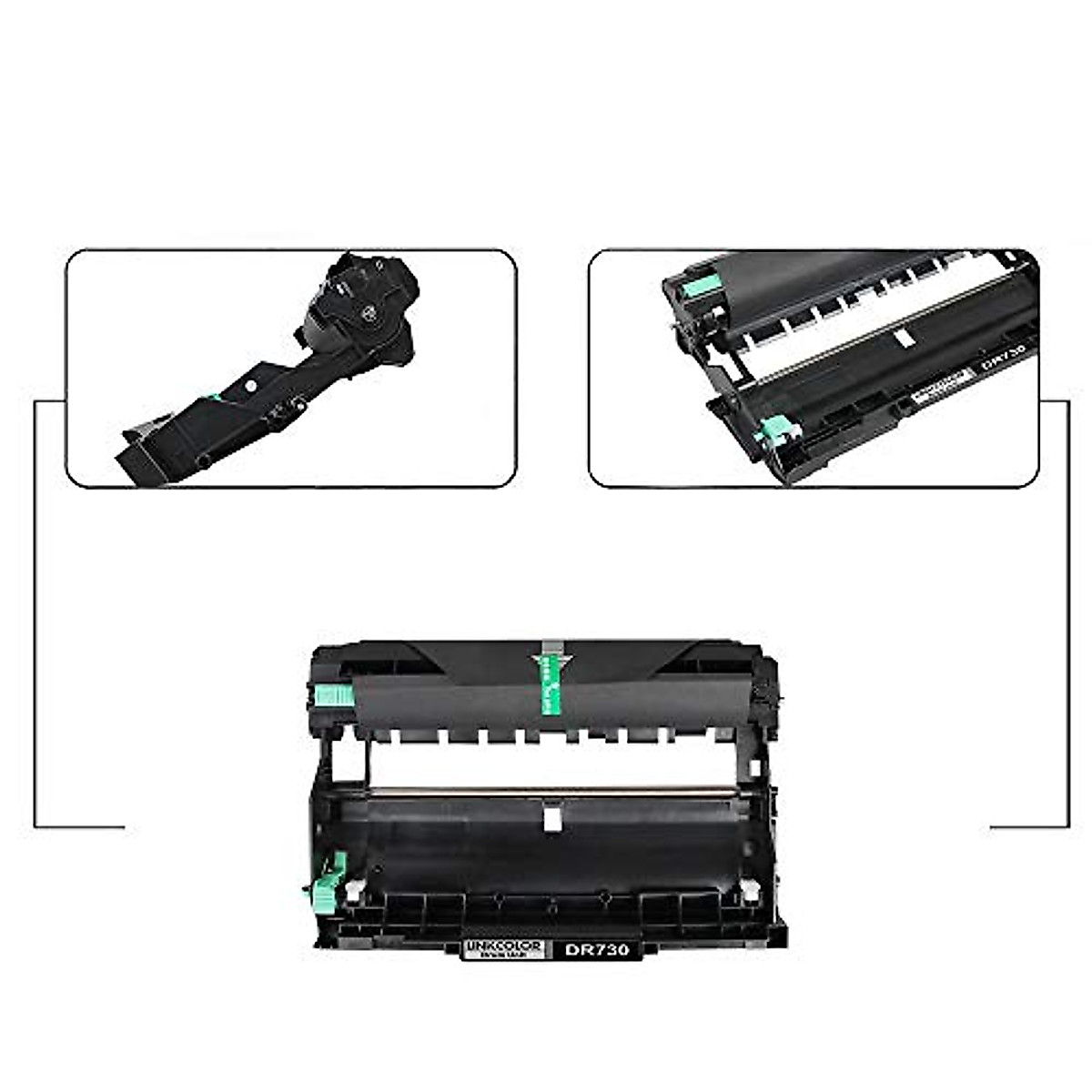 Linkcolor Compatible DR760 DR730 Drum Unit Replacement for Brother DR-730 DR-760 Drum Unit for Brother HL-L2370DW HL-L2350DW HL-L2390DW HL-L2395DW HL-L2370DWXL Printer, Black 1-Pack