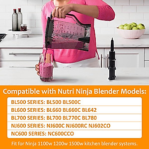 Replacement Ninja Blender Blade,6-Blade Replacement Parts Compatible with Ninja 72 oz 1100W 1200w 1500w,NJ600 BL600C NJ602CO BL500 BL500C BL740 BL660C BL642 BL700 BL701 BL740 BL770 BL780
