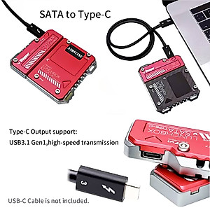 ANDYCINE Lunchbox Reader Interface USB-C to SATA Adapter Compatible with Lunchbox ATOMOS Ninja V SSD Carder
