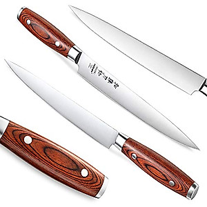 HEZHEN Stainless Steel Slicer Knife,German Steel Carving Knife, Pakka Wood Handle with Gift Box