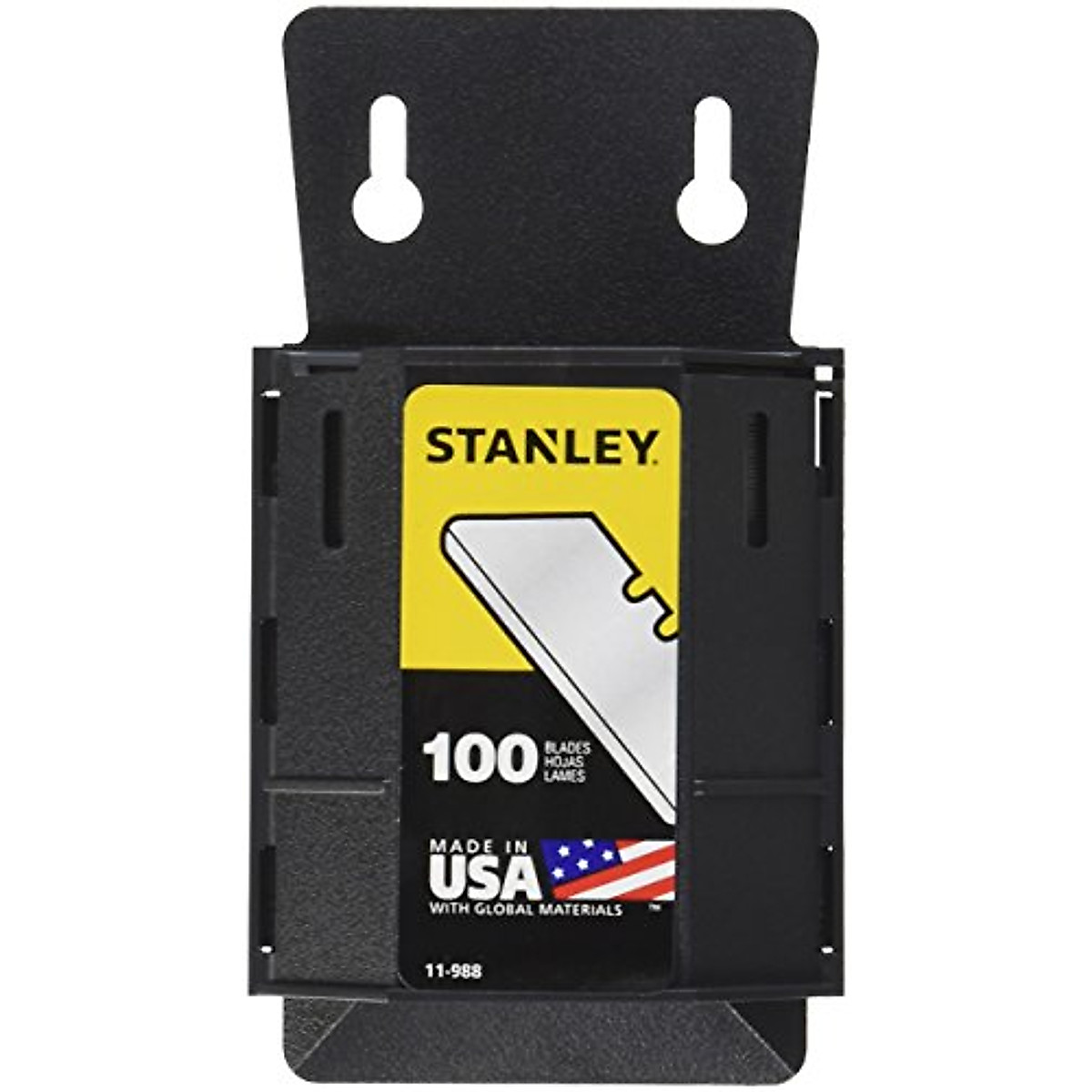 Stanley 11-988 Safety/Carton Round Point Utility Blades with Dispenser,Pack of 100(Pack of 100)