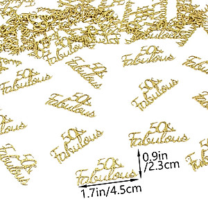 Happy Birthday Party Table Confetti Glitter Gold 50 and Fabulous Table Scatter Decorations for 50 Years Old Birthday/Wedding Anniversary Party Favor Decor Supplies 100PCS