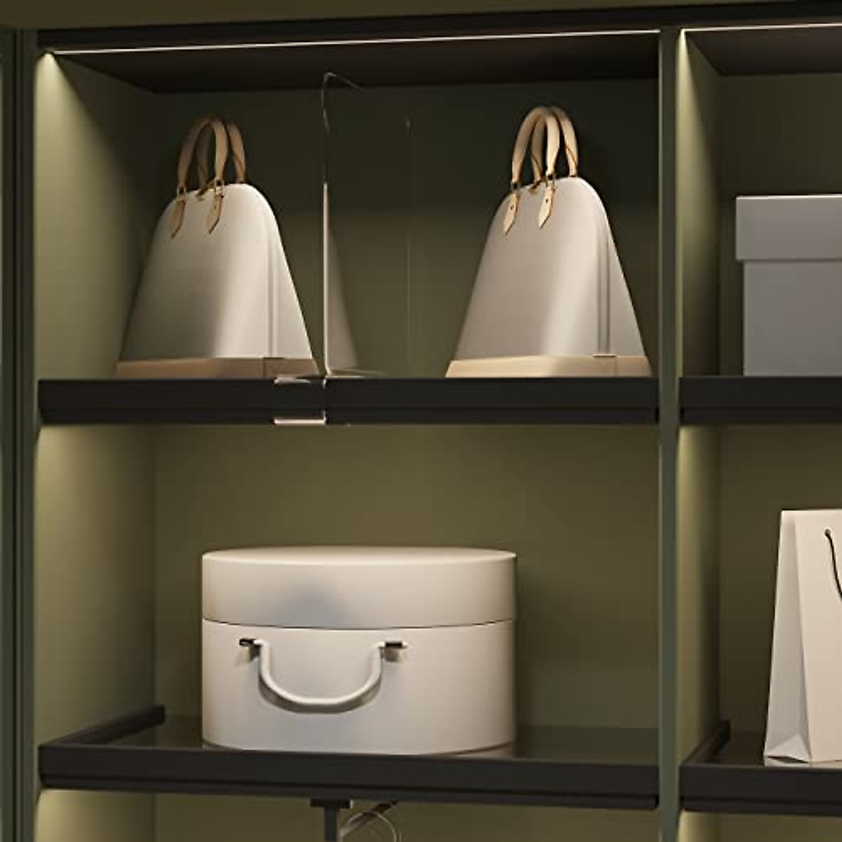 lamsexx 8 Pack Acrylic Shelf Dividers,Clear Shelf Dividers for Closet Organization, Closet Separator for for Organization in Bedroom, Kitchen and Cabinets