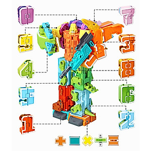 Number Robots Dinosaur Toys Action Figure for Kids Number Learning