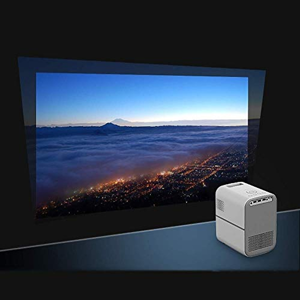 HIZLJJ Professional Native 1080P, HD LED Projector, Projector with Display Compatible TV Stick Mini Portable Projector