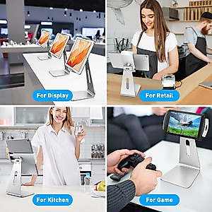 AboveTEK Elegant Tablet Stand, Aluminum iPad Stand Holder, Desktop Kiosk POS Stand for 7-13 inch iPad Pro Air Mini Galaxy Tab Nexus, Tablet Mount for Store Showcase Office Reception Kitchen Countertop