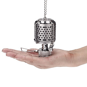 Mini Portable Camping Lantern Gas Light Tent Lamp Torch Hanging Metal Lamp-chimney Butane 80LUX