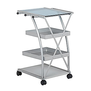 SD STUDIO DESIGNS Modern Triflex Mobile Storage Taboret for Arts and Crafts Silver 18.5" W x 16" D x 25.5" H