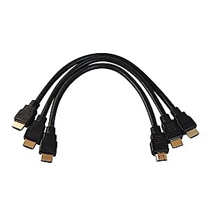Your Cable Store 1 Foot HDMI 2.0 HDTV Cable Gold Plated 28 AWG 3 Pack