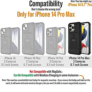 Scooch iPhone 14 Pro Max Case with Card Holder [Wingmate] iPhone 14 Pro Max Wallet Case with Hidden Card Slot and RFID Protection, Holds Up to 4 Cards, Military Grade Drop Protection, Black