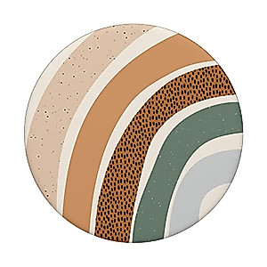 Boho Burnt Orange Half Rainbow With Dotted Pattern Arches PopSockets Swappable PopGrip