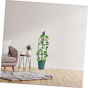 Happyyami 1 Set European Gardening Plant Stand Plant Supports Pergola Brackets Climbing Trellis for Plants Outdoor Plant Support Trellis Plant Support Rack Black Balcony Mountain Rose Flower