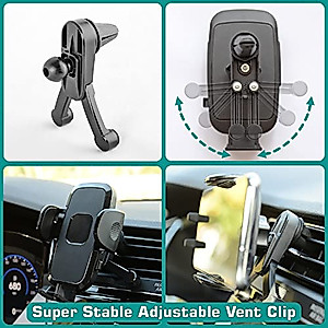 Mariety Universal Phone Mount for Car - 4-in-1 for Dashboard - Windshield - Air Vent – Desk - Car Phone Holder Mount - Cell Phone Holder Car - Car Phone Mount