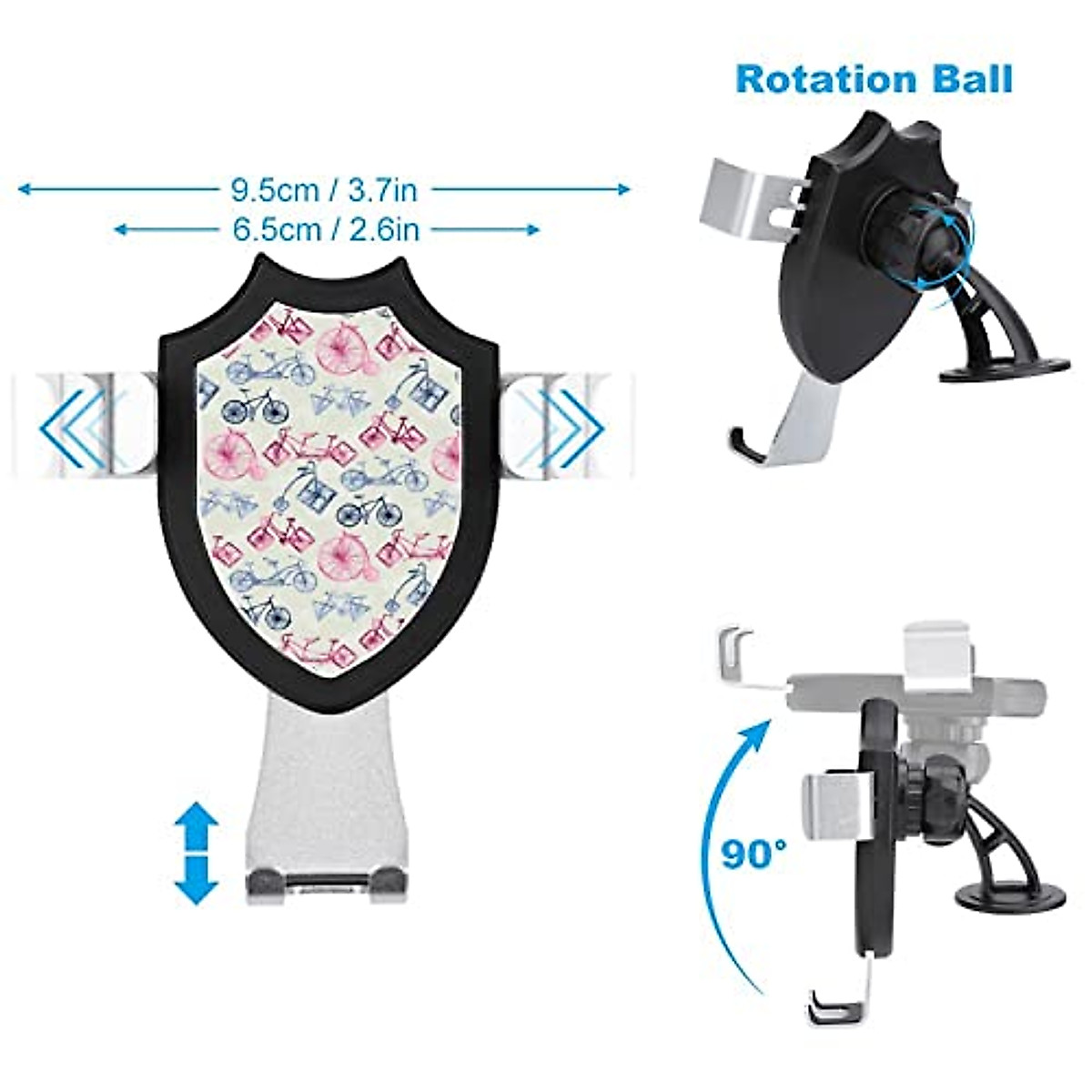 Crazy Bike Bicycle Car Phone Holder Mount Universal Cellphone Vent Clamp for Dashboard Windshield Stand