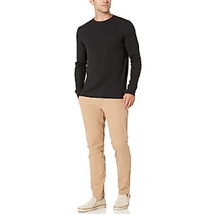 Amazon Essentials Men's Long Sleeve Slim-Fit Waffle Shirt - Black, X-Large