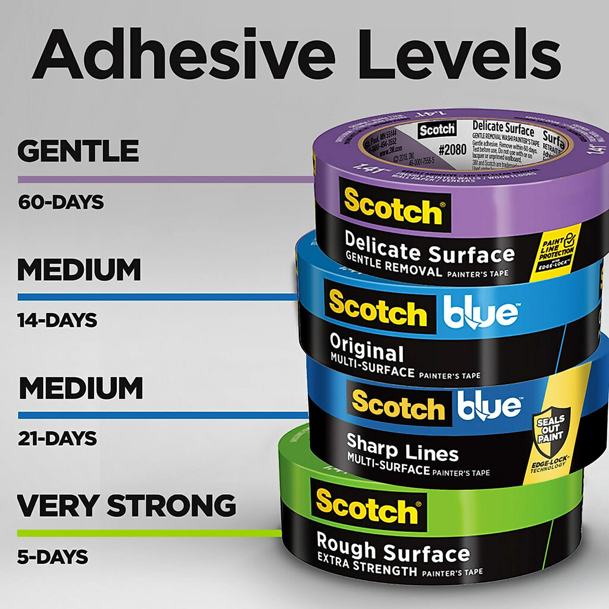 Scotch Rough Surface Extra Strength Painter's Tape, Green, Tape Protects Surfaces and Removes Easily, Rough Surface Painting Tape for Indoor and Outdoor Use, 1.41 Inches x 60.1 Yards, 1 Roll