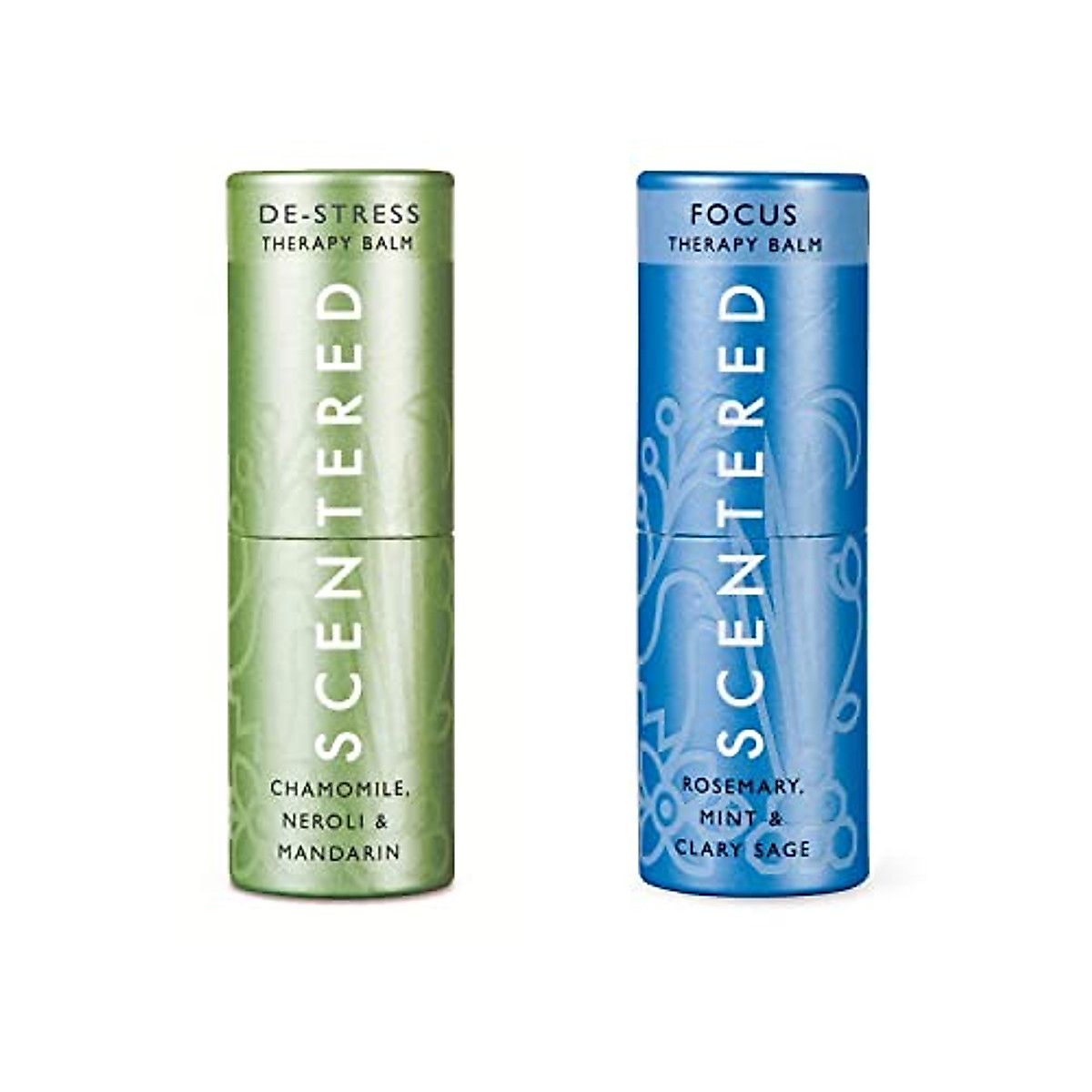 Scentered Aromatherapy Balm Duos Gift Set - Set of 4 Natural Therapy Balm Sticks - Includes Sleep Well, 2X De-Stress & Focus Aromatherapy Balm Bundle