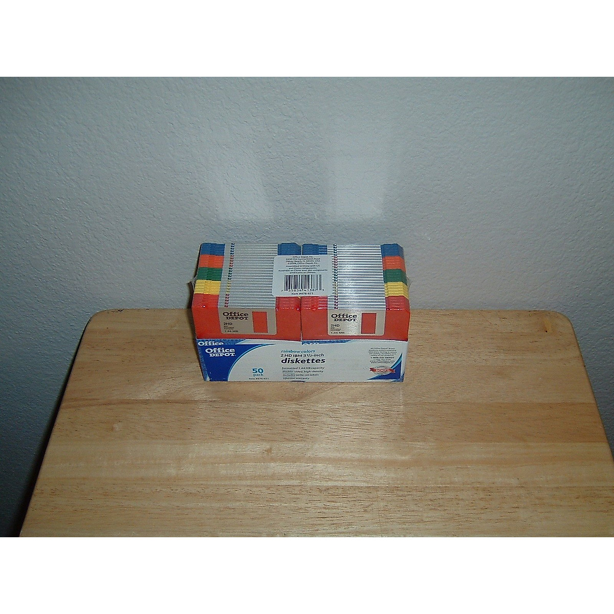 Office Depot Floppy Diskettes 3.5 inch IBM formatted 50 pack, Rainbow Colors