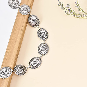 ILuvatar Womens Metal Chain Dress Belt Hollow Out Daisy Sweater Belt Decorated Skinny Waist Belt U28