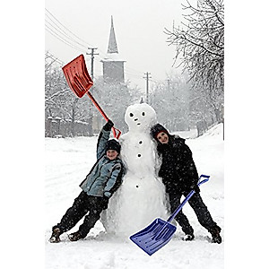 MnM-Home Extra Strong One Piece Construction, Kids/Toddler Plastic Snow – Beach Sand Shovel. Two Set, Red-(Girl) Blue-(boy). (2, Multi)