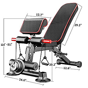 Adjustable Weight Bench Utility Workout Bench for Home Gym,Foldable Incline Decline Benches for Full Body Workout