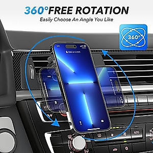 iFunyLED Magnetic Car Phone Holder Mount, Upgraded Clip Car Cell Phone Holder, 360° Strong Magnet Phone Holder for Car, Phone Mount for Car Vent Compatible with iPhone, Samsung, Smartphones, Tablets