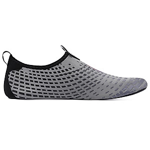 L-RUN Barefoot Water Shoes Men&Women Slip on Kayak Accessories Quick Dry Grey XXL(W:12-13,M:10-11)=EU43-44