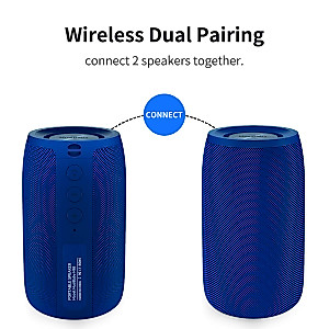 Bluetooth Speaker,MusiBaby Bluetooth Speakers,Outdoor, Portable,Waterproof,Wireless Speakers,Dual Pairing, Bluetooth 5.0,Loud Stereo,Booming Bass,1500 Mins Playtime for Home,Party (M68 Blue+Red)