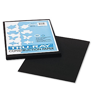 Pacon 103029 Tru-Ray Construction Paper, 76 lbs., 9 x 12, Black, 50 Sheets/Pack