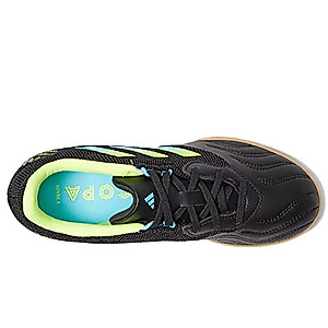adidas Copa Sense.3 Indoor Sala Soccer Shoe, Black/Bright Cyan/Team Solar Yellow, 4.5 US Unisex Big Kid