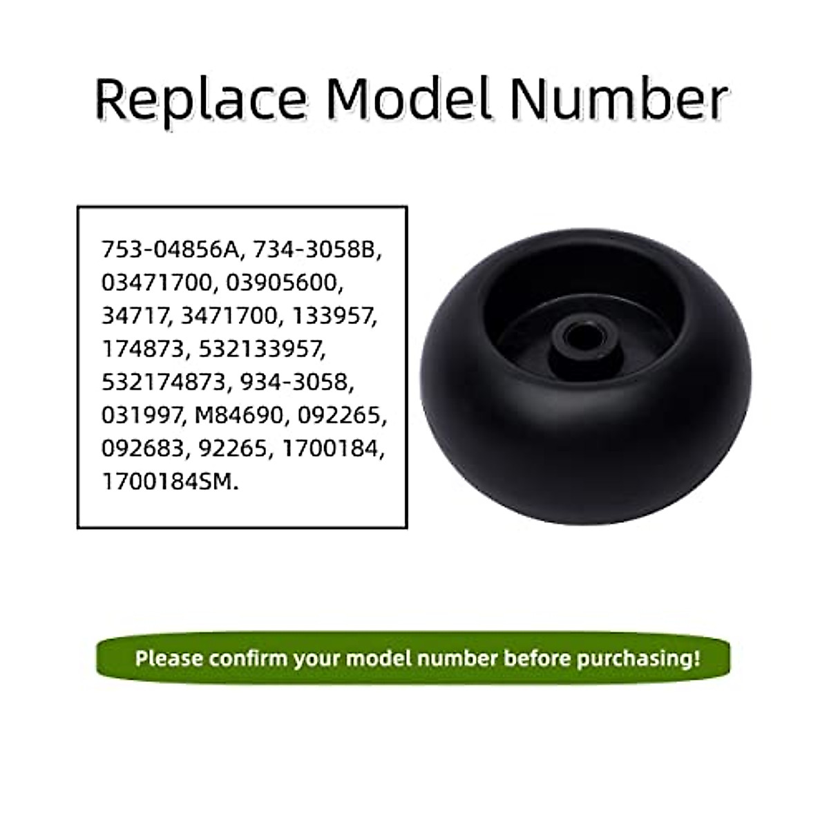 4 Pack lawn mower Deck Wheels Replacement 753-04856A Fits Cub Cadet RZT50 RZT54 LT1050 AM116299 M111489