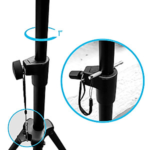 AxcessAbles Microphone Isolation Shield Stand Only. Single-Cast Stand 4ft4"- 6ft. For thread mount and back mount Vocal Isolation Shields. Mic Thread Adapters Included (SF-TRIPOD)