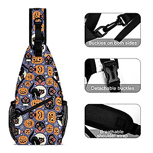 VSOFMY Sling Bag for Men Women Crossbody Sling Backpack Bag for Travel Hiking Daypack Chest Bag Halloween