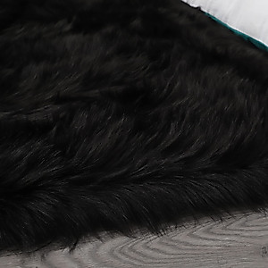 7 x 5 Feet Luxury Shag Area Rug,Rectangle Plush Fuzzy Rugs,Ultra Soft Fluffy Faux Fur Sheepskin Area Rug,Non-Slip Shaggy Furry Carpets for Boys/Girls Room Bedroom (Black, 7x5Feet)