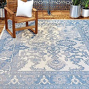 Home Dynamix Nicole Miller Patio Country Ayana Indoor/Outdoor Area Rug, 7'9"x10'2", Traditional Gray/Blue