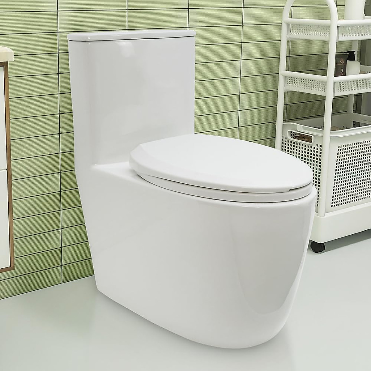 DAYAO Premium Elongated Toilet Seat with Cover Quiet Close, Two-Click to Quick Release, Easy Installation Never Loosen Hinge, Slow Close Toilet Seat and Cover, Easy Cleaning-White Color (Elongated)