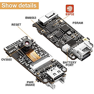 MakerFocus ESP32 Camera Module WiFi Board: 3MP OV3660 Timer Webcam ESP32-cam Development Board Image Transmission Supports UART Communication Programmable M5Burner Firmware Burning Tool