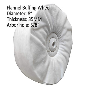 PURUI 8" Buffing Polishing Wheel-Coarse (42PLY) Medium(60PLY) Fine(40PLY) with 5/8" Arbor Hole -Brown,Blue,Red Rouge Polishing Compounds for Bench Grinder 6PC