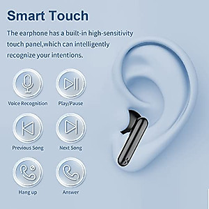 BETMI - True Wireless Earbuds - in-Ear Bluetooth5.1 Headphones - 40H Playtime, IPX5 Waterproof TWS with Dual Mic for Sport, Light-Weight Earphones for Android iOS/iPhone - Black