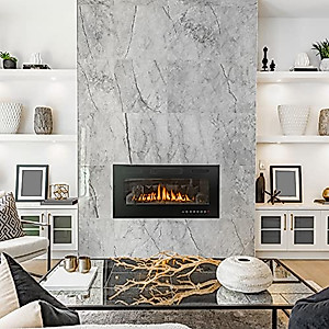 ANDAXIN Recessed and Wall Mounted 36" Electric Fireplace, Wall Fireplace Electric with Remote Control and Timer, Adjustable Flame Color and Speed, Touch Screen, 750-1500W, Black